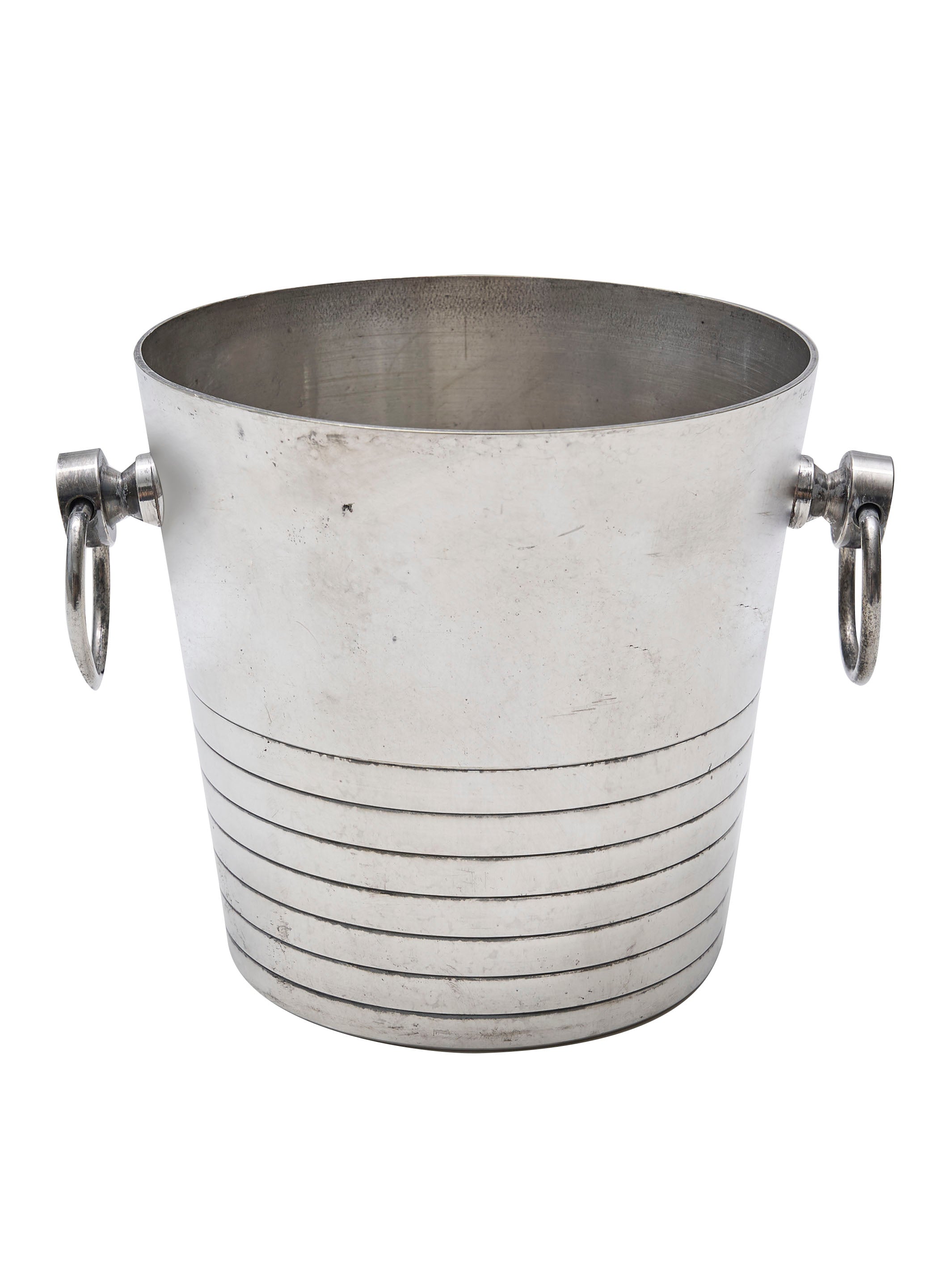Silver Ribbed Ice Bucket with Ring Handles – Permanent Resident